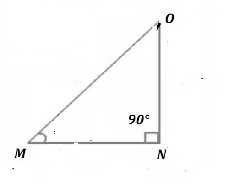 Given right triangle MNO, which represents the value of cos(M)?